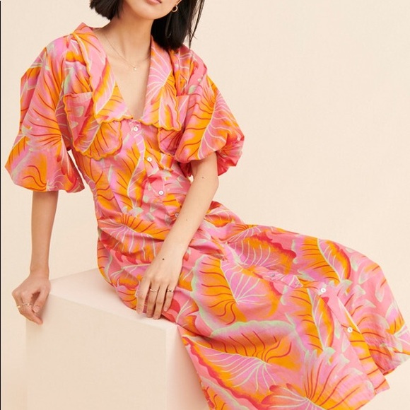 FARM Rio | Dresses | Farm Rio Bright Forest Midi Dress | Poshmark